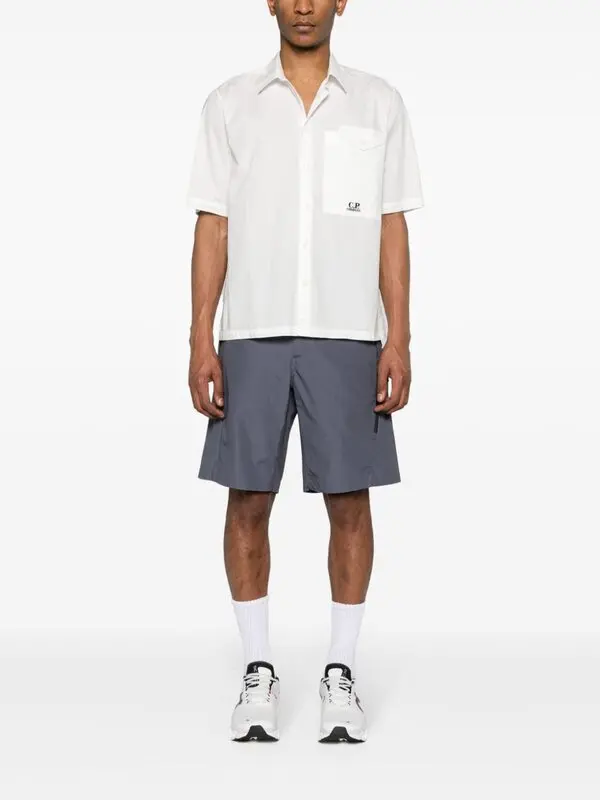 C.P. COMPANY Logo-embroidered Cotton Shirt - White