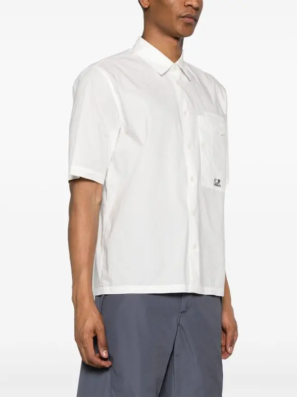 C.P. COMPANY Logo-embroidered Cotton Shirt - White