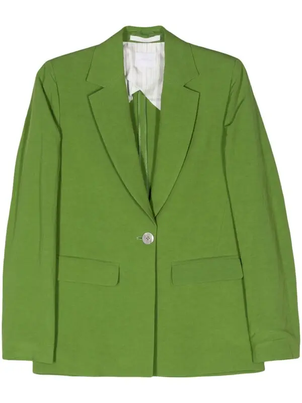 MERCI Notched-lapels Single-breasted Blazer - Green