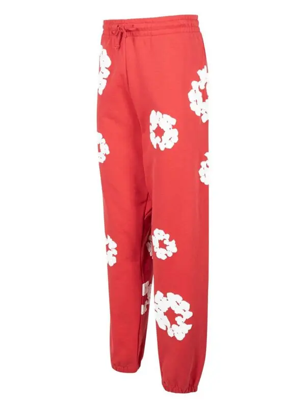 DENIM TEARS Cotton Wreath-print Track Pants - Red