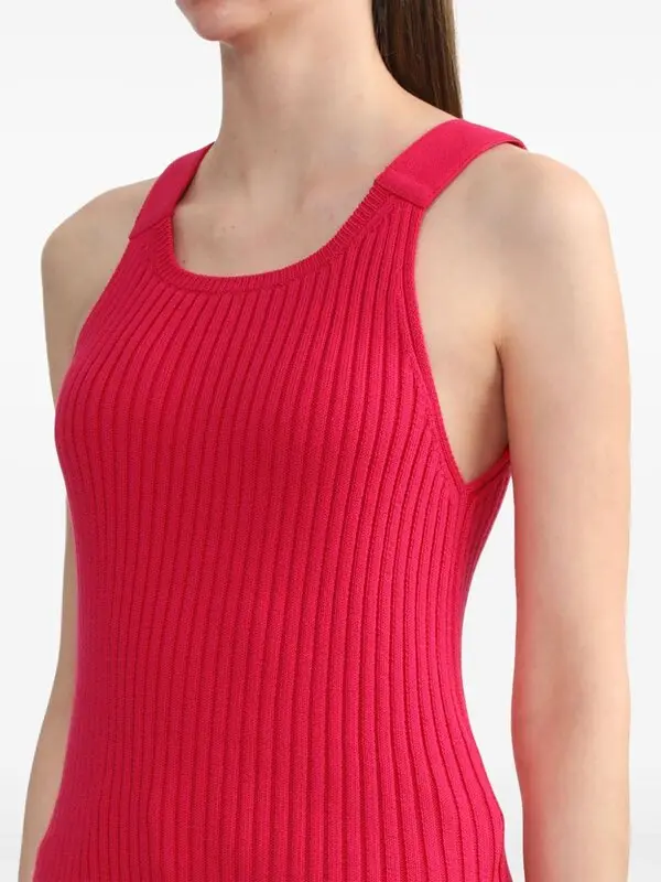 Helmut Lang Side-slit Ribbed-knit Tank Top