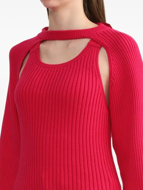 Helmut Lang Cut-out Ribbed Knit Jumper
