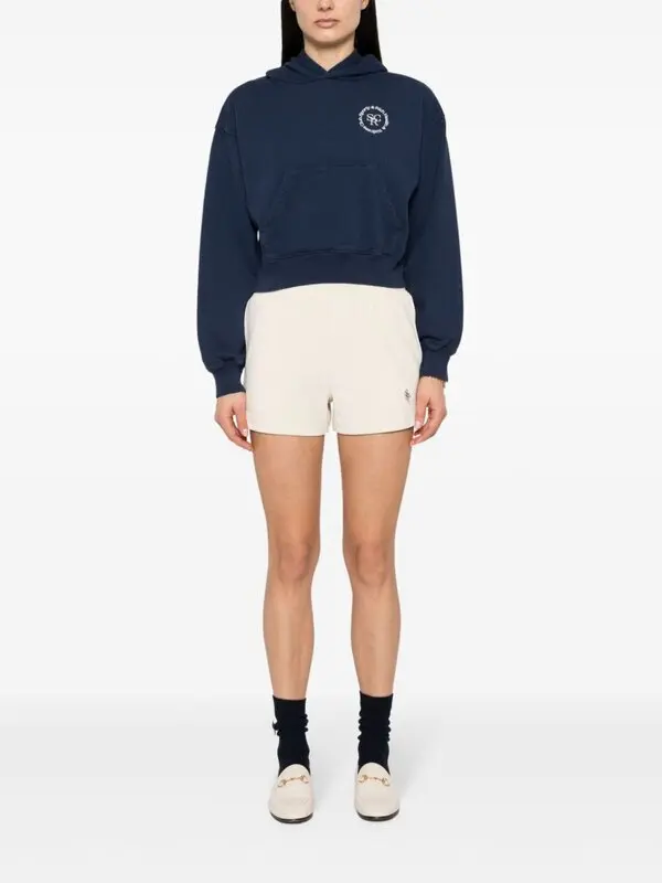 SPORTY & RICH Velour Mini Shorts