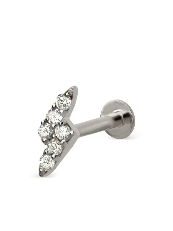 LARK & BERRY 14kt White Gold Lightning Strike Diamond Stud Earring - Silver