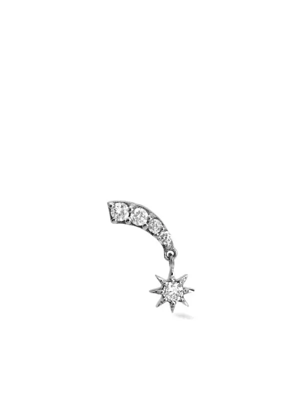 LARK & BERRY 14kt White Gold Diamond Starburst Stud Earring - Silver