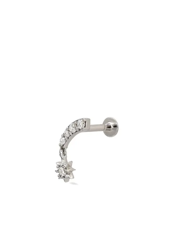 LARK & BERRY 14kt White Gold Diamond Starburst Stud Earring - Silver