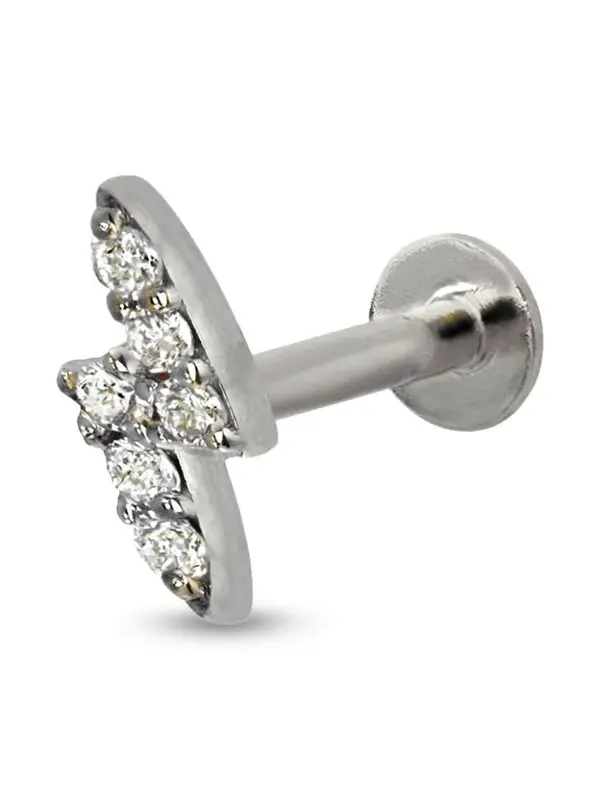 LARK & BERRY 14kt White Gold Diamond Lightning Strike Stud Earring - Silver