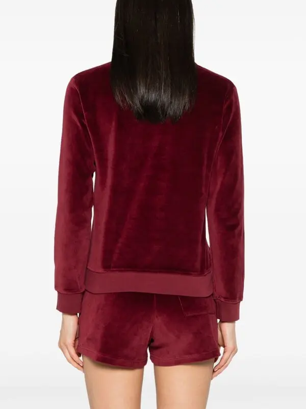 SPORTY & RICH Src Velour Polo Top