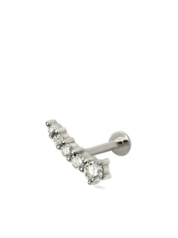LARK & BERRY 14kt White Gold Diamond Stud Earring - Silver