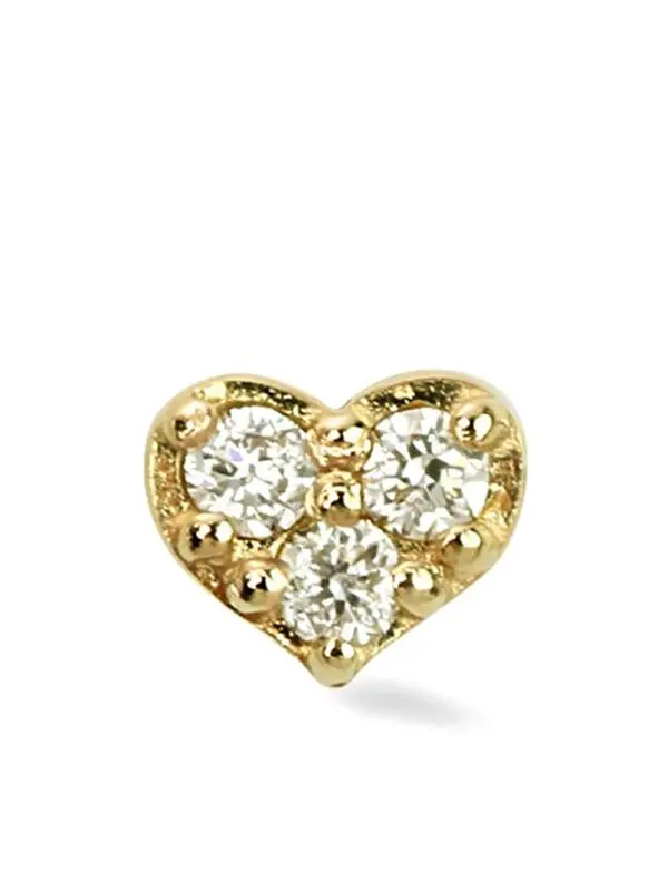 LARK & BERRY 14kt Yellow Mini Heart Diamond Stud Earring - Gold