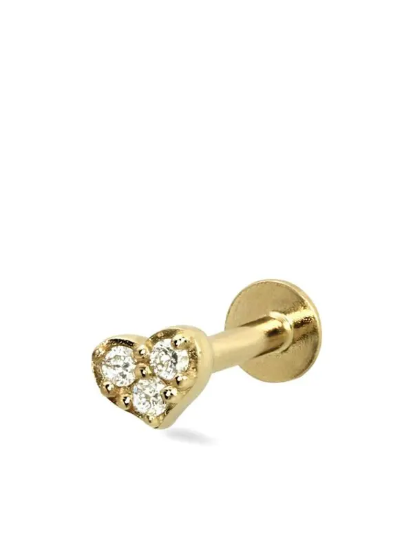 LARK & BERRY 14kt Yellow Mini Heart Diamond Stud Earring
