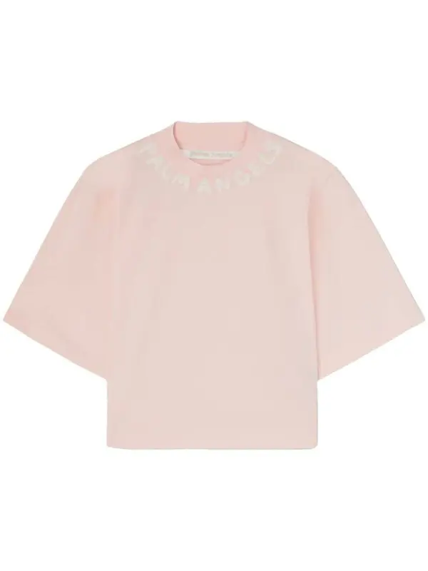 Palm Angels Seasonal Cotton Crop Top - Pink