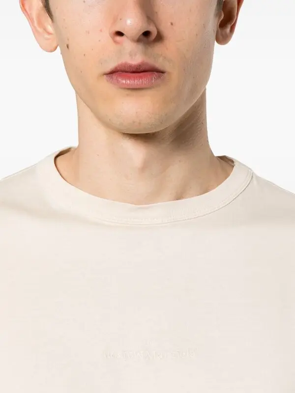 MAISON MARGIELA Logo-embroidered Cotton T-shirt - Neutrals
