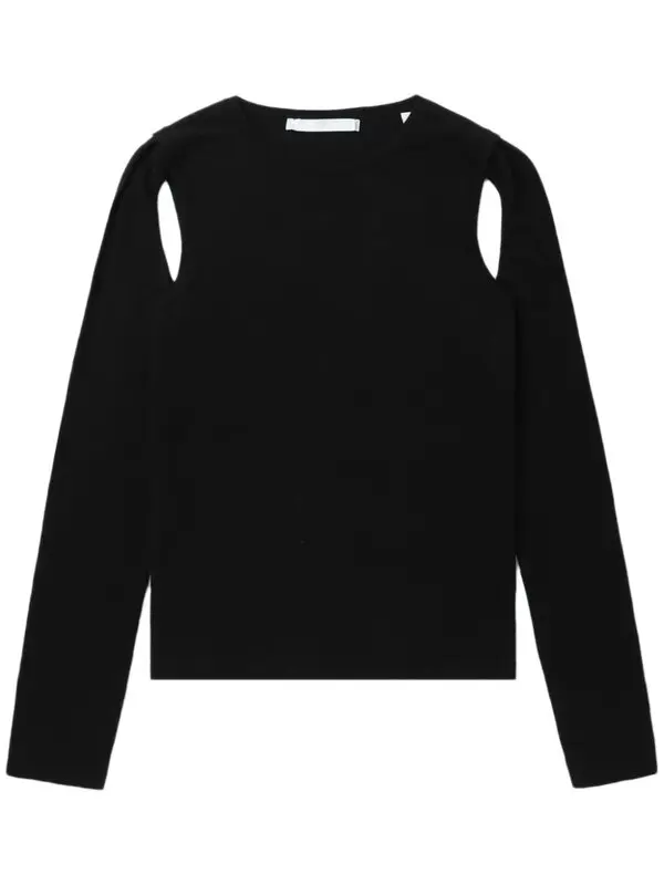 Helmut Lang Cut-out Fine-knit Jumper - Black