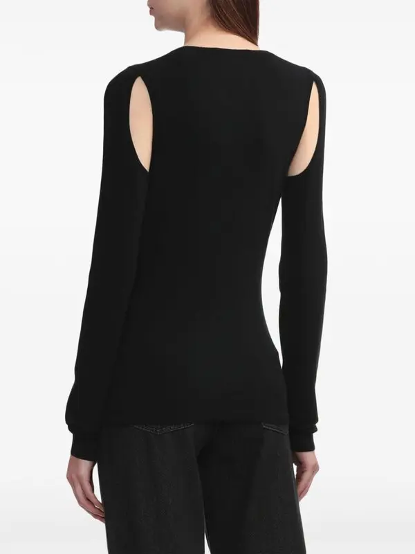 Helmut Lang Cut-out Fine-knit Jumper - Black