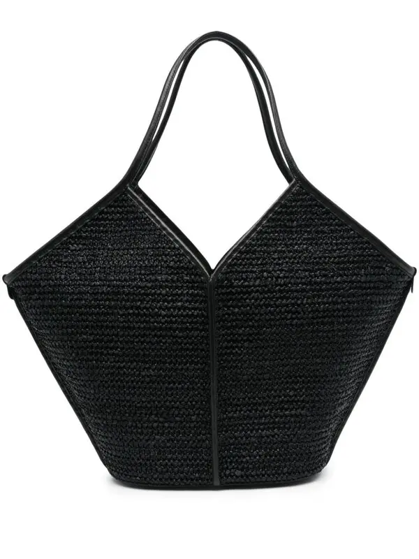 Hereu Calella Raffia Tote Bag - Black