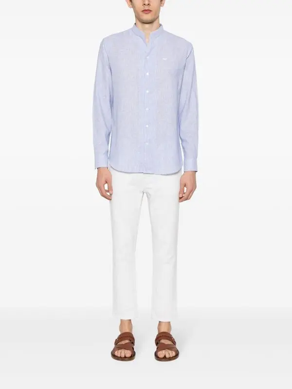 Emporio Armani Logo-embroidered Striped Shirt