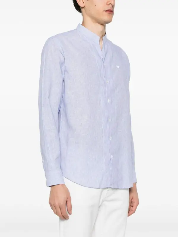 Emporio Armani Logo-embroidered Striped Shirt