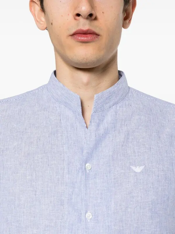 Emporio Armani Logo-embroidered Striped Shirt