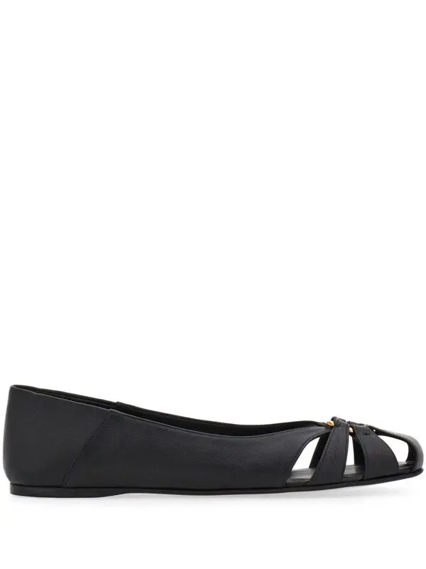 FERRAGAMO Gancini Ornament Ballerina Flats