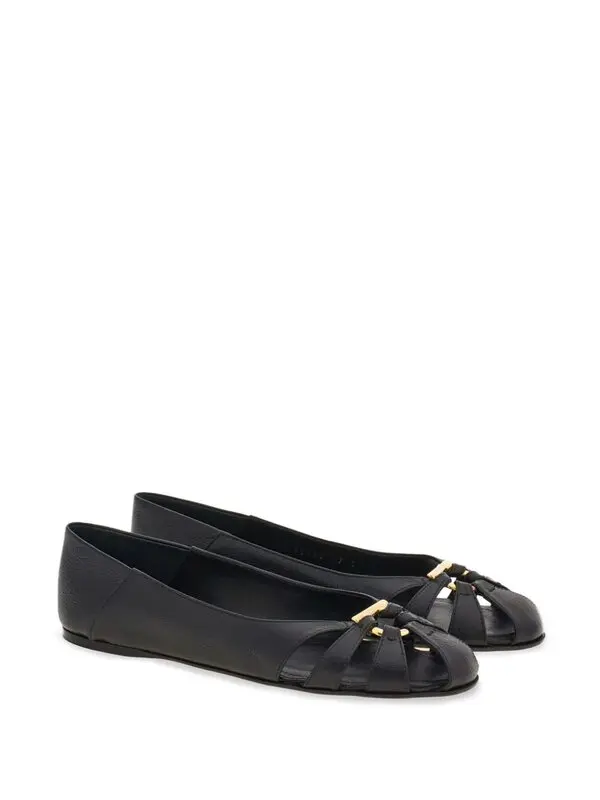FERRAGAMO Gancini Ornament Ballerina Flats