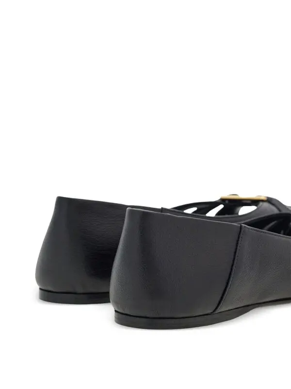 FERRAGAMO Gancini Ornament Ballerina Flats