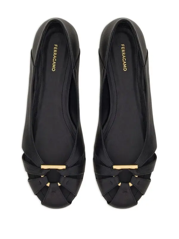 FERRAGAMO Gancini Ornament Ballerina Flats