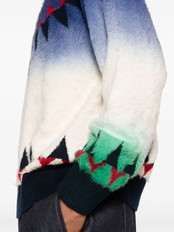 Sacai Patterned Jacquard Knitted Jumper