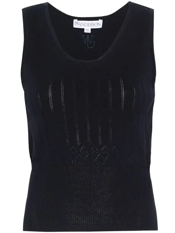 JW Anderson Sleeveless Pointelle-knit Top - Blue