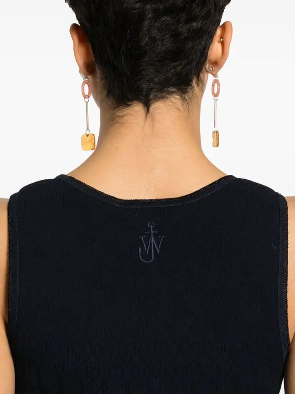 JW Anderson Sleeveless Pointelle-knit Top - Blue