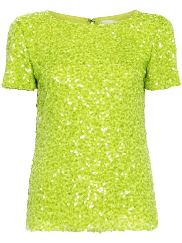 Sachin & Babi Veronica Sequin-embellished T-shirt - Green