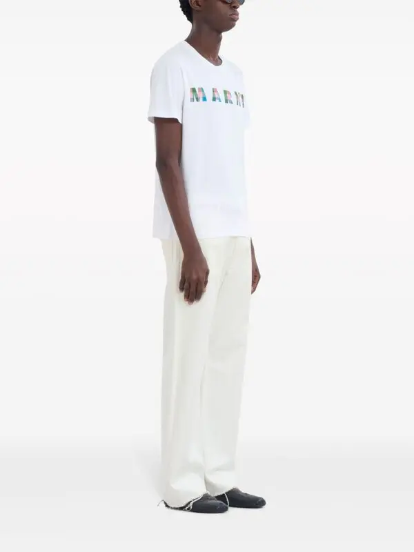 Marni Gingham Logo-print Cotton T-shirt