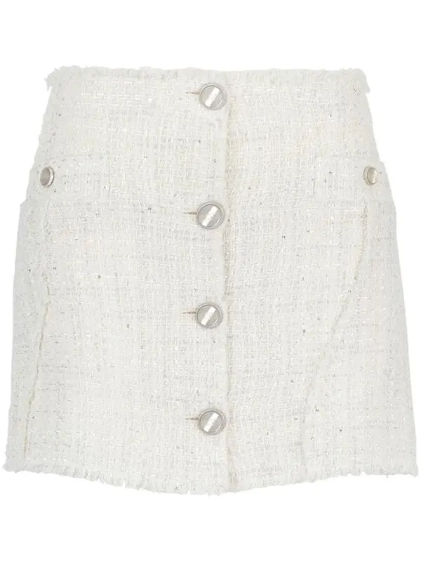Gcds Tweed Mini Skirt - White