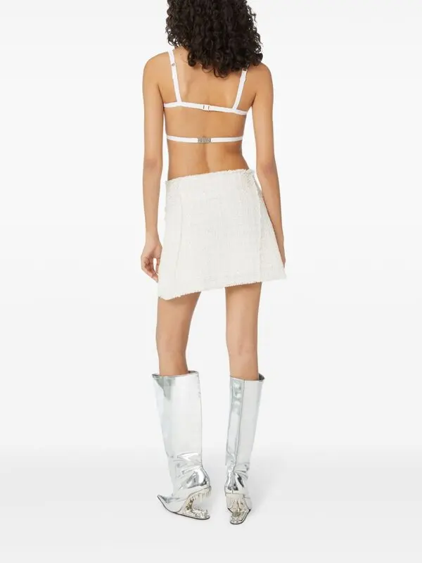 Gcds Tweed Mini Skirt - White