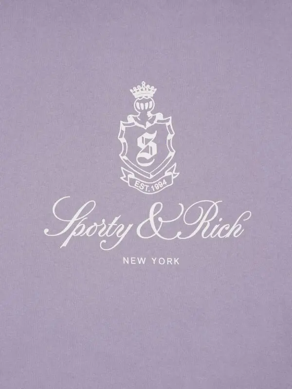 Sporty & Rich Vendome Logo-embroidered Shorts - Purple