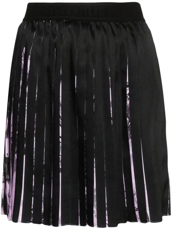 Versace Watercolour Barocco Pleated Skirt