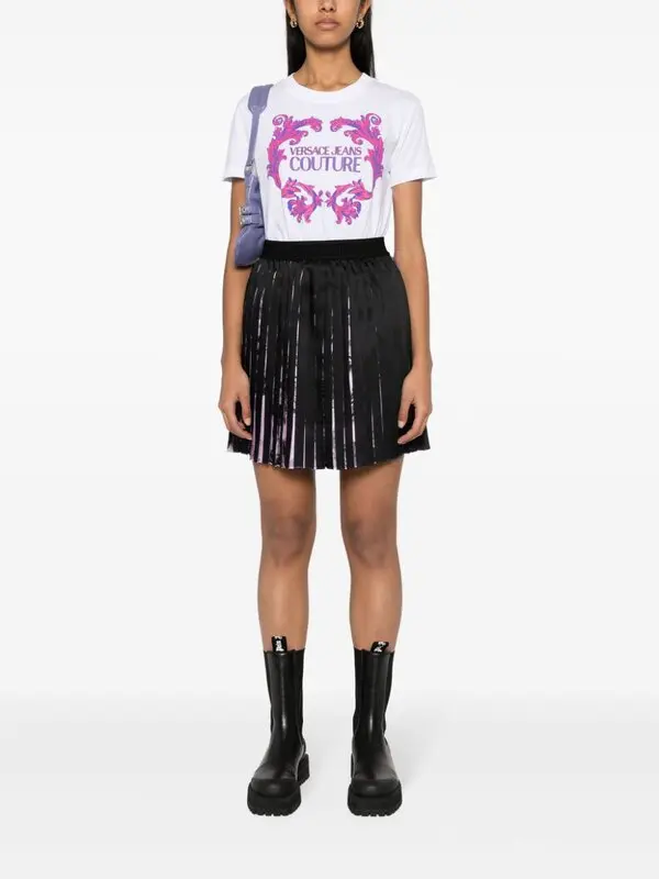Versace Watercolour Barocco Pleated Skirt