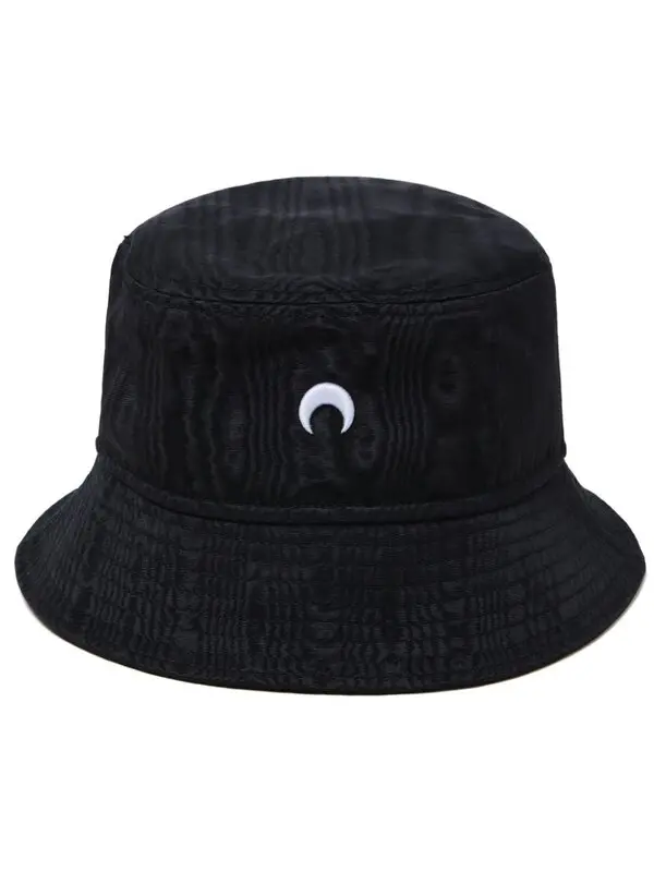 MARINE SERRE Logo-embroidered Bucket Hat - Black