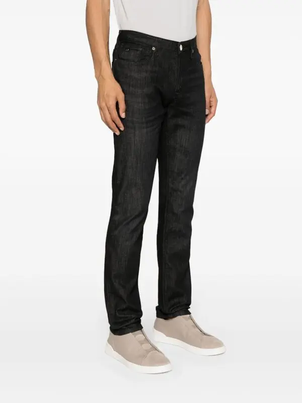 Emporio Armani Mid-rise Slim-fit Jeans - Black