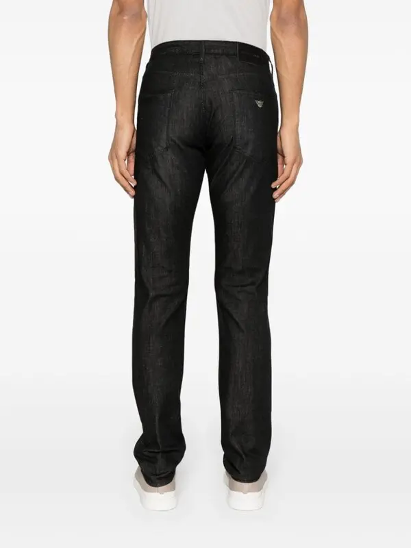 Emporio Armani Mid-rise Slim-fit Jeans - Black