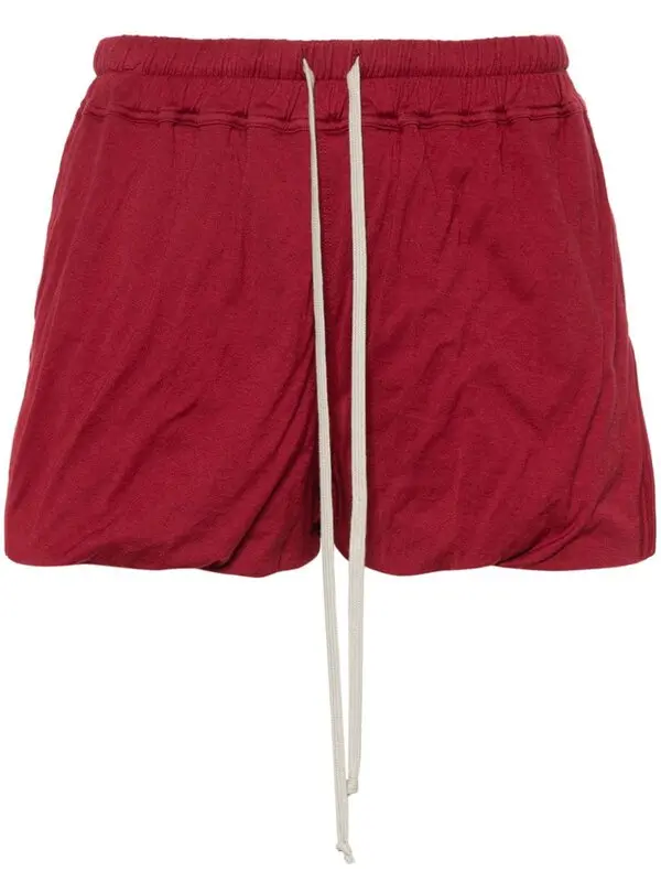 Rick Owens Side-slits Jersey Shorts - Red