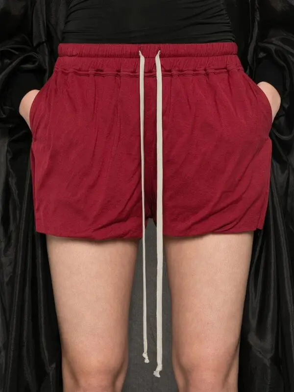 Rick Owens Side-slits Jersey Shorts - Red