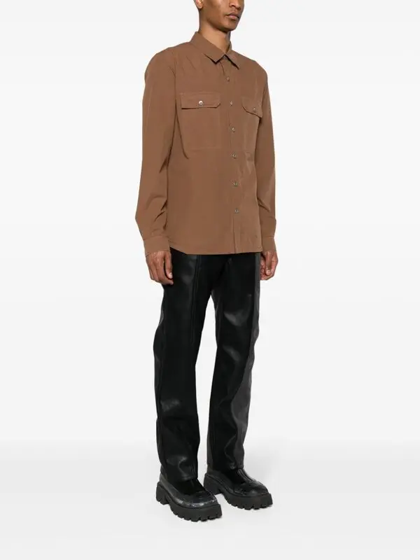 Rick Owens Button-up Cotton Shirt - Brown