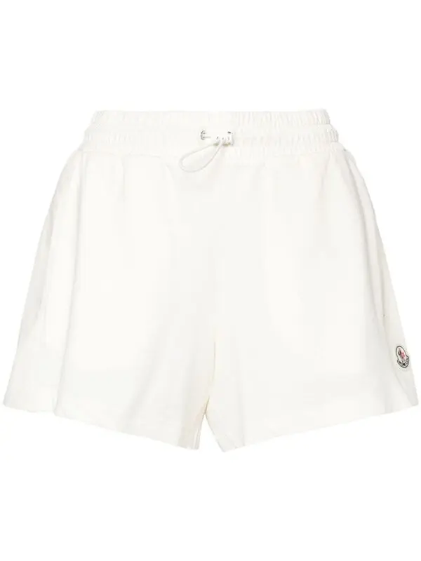 Moncler Logo-appliqué Jersey Shorts - White