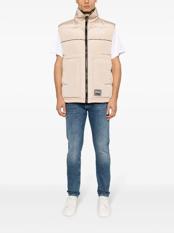 Versace Logo-patch Quilted Gilet