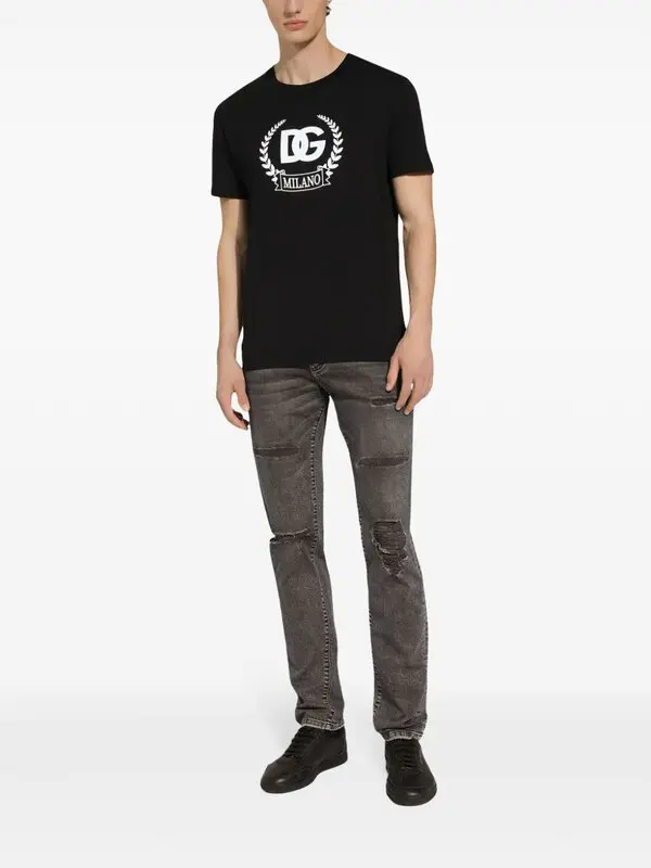 Dolce & Gabbana Dg-print Stretch-cotton T-shirt