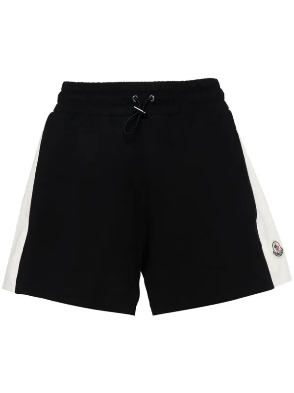Moncler Logo-appliqué Striped Shorts - Blue