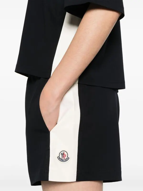 Moncler Logo-appliqué Striped Shorts - Blue