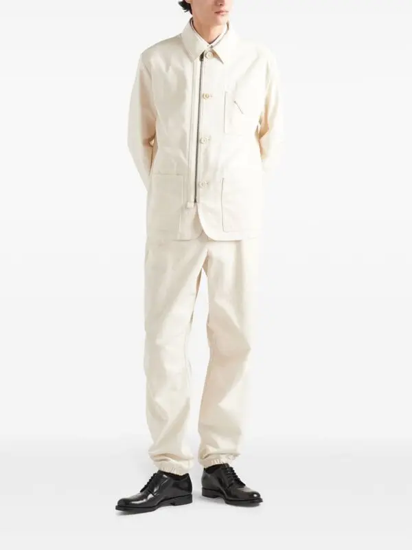 Prada Herringbone Cotton Shirt Jacket