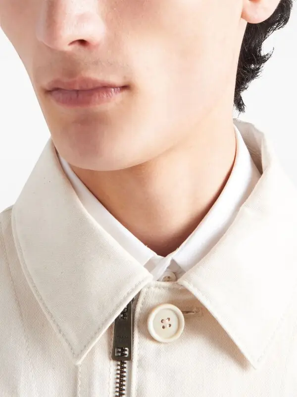 Prada Herringbone Cotton Shirt Jacket